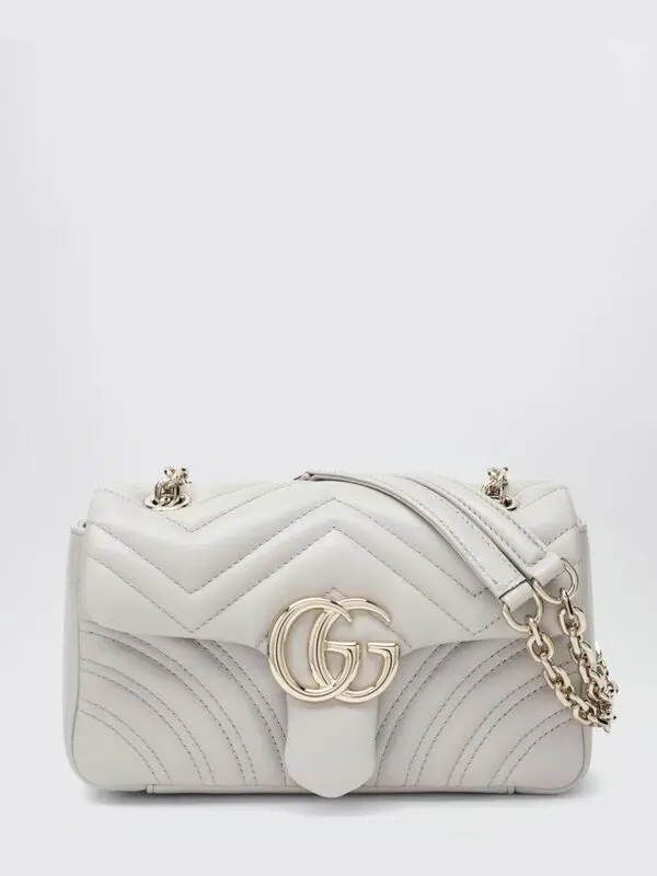 Gucci Gg Marmont Chevron Quilted Nappa Mini Bag - White