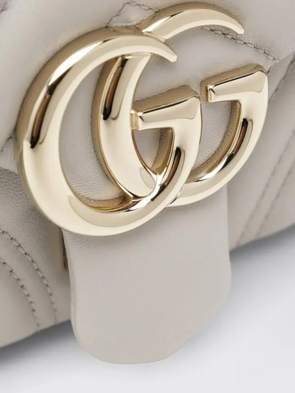 Gucci Gg Marmont Chevron Quilted Nappa Mini Bag - White