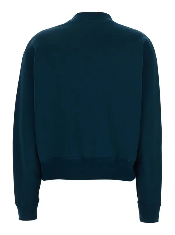 Chloé Crewneck Sweatshirt With Logo Lettering Print In Blue For - Multicolor