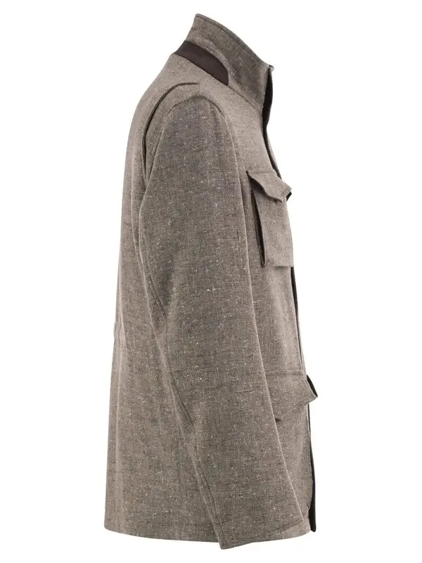 Herno Virgin Wool Field Jacket With Concealed Hood