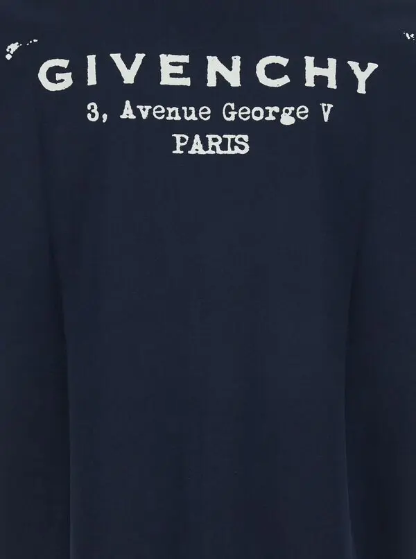 Givenchy Blue T-shirt With Logo On The Front In Cotton - Multicolor