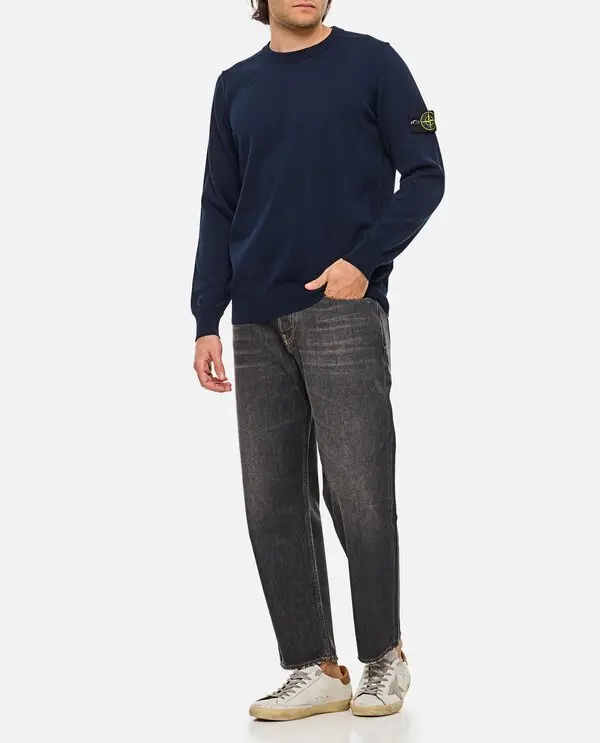 Stone Island Cotton Pullover With Logo Badge