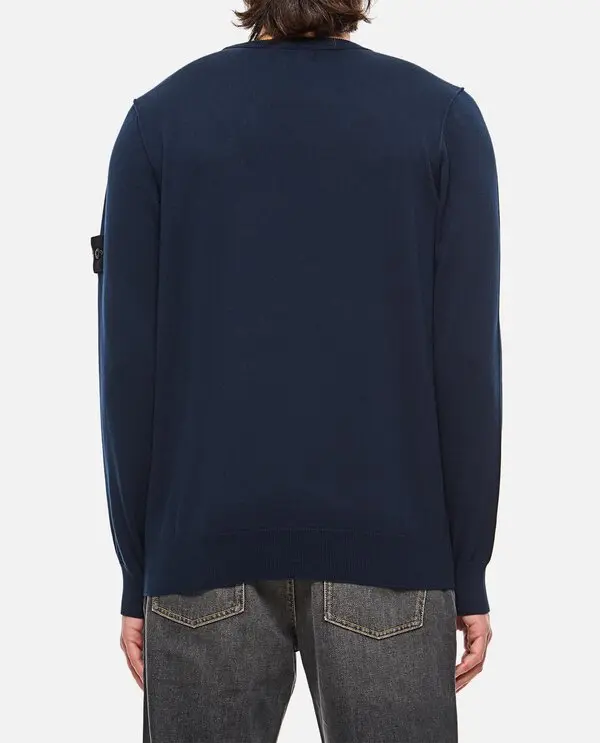 Stone Island Cotton Pullover With Logo Badge