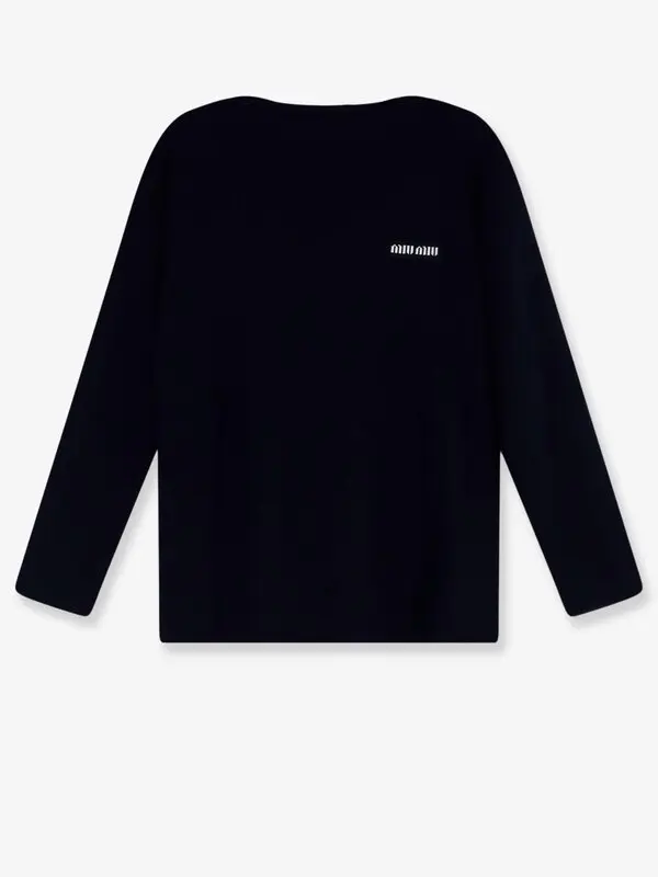 Miu Miu Wool Sweater With Lettering Logo - Multicolor