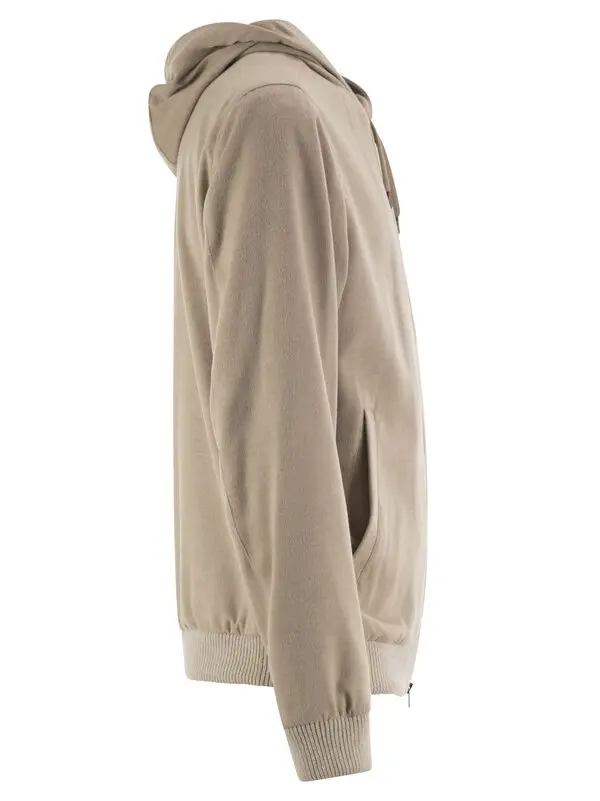 Herno Lightweight Hooded Jacket In Wool-effect Fabric