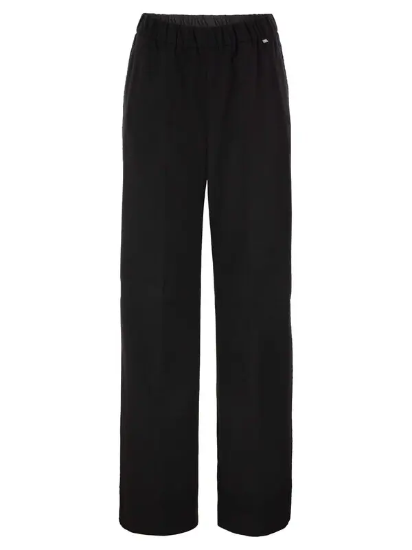 Herno Wide-leg Flannel-effect Trousers With Elasticated Waistband