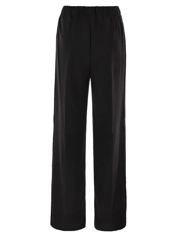 Herno Wide-leg Flannel-effect Trousers With Elasticated Waistband