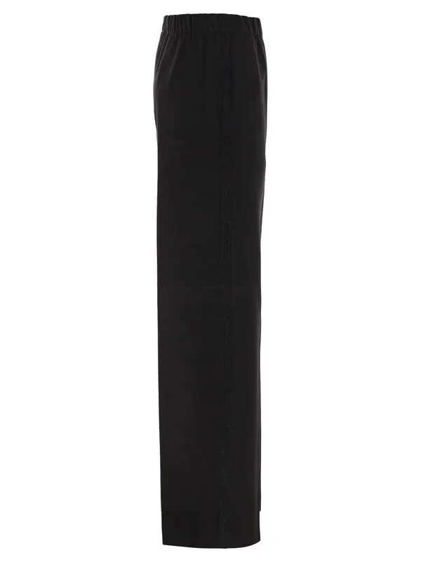 Herno Wide-leg Flannel-effect Trousers With Elasticated Waistband