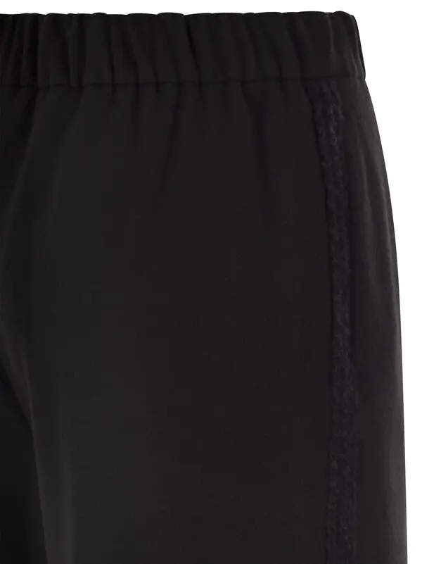 Herno Wide-leg Flannel-effect Trousers With Elasticated Waistband