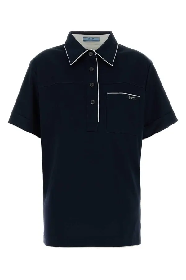 Prada Navy Cotton Polo Shirt - Blue