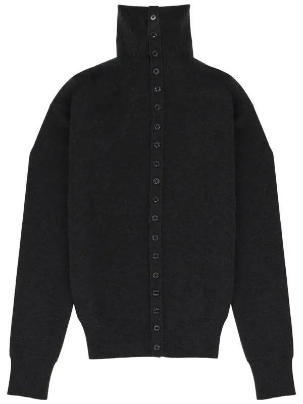 LEMAIRE High Collar Cardigan - Gray