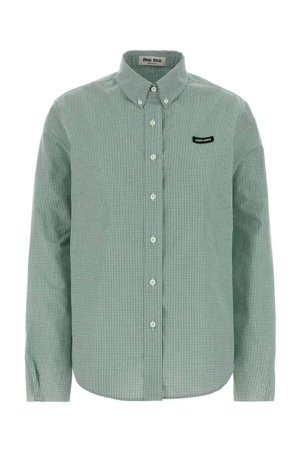 Miu Miu Embroidered Poplin Shirt - Multicolor