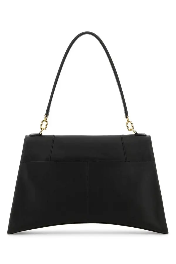 Balenciaga Leather Hourglass Shoulder Bag - Black