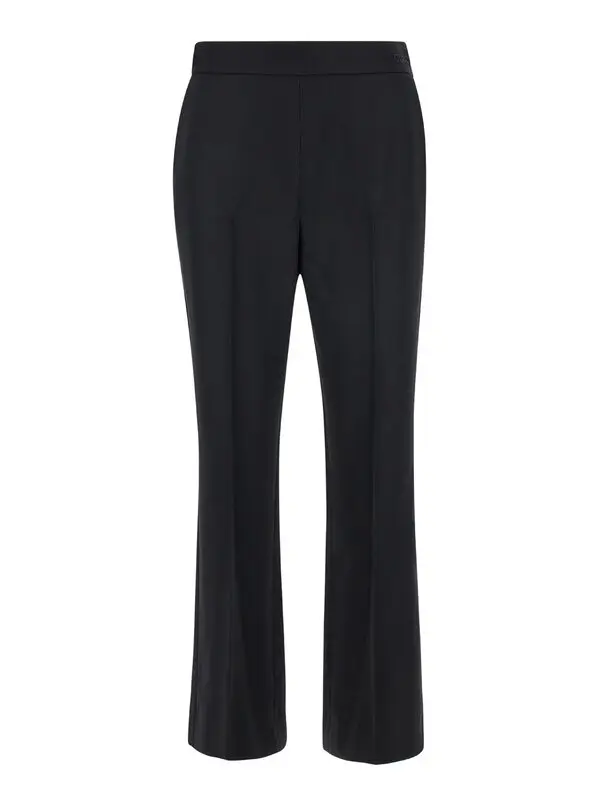 Gucci Black Flared Pants With Pences In Wool - Multicolor