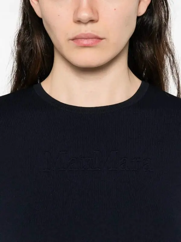 Max Mara Embossed Knit Top - Blue
