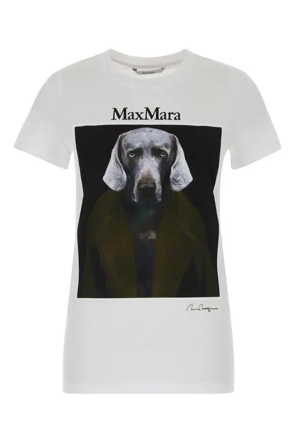 Max Mara Cotton Graphic T-shirt - White