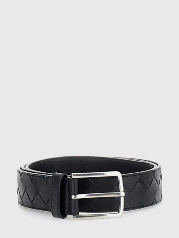 Bottega Veneta Intrecciato Leather Belt - Black
