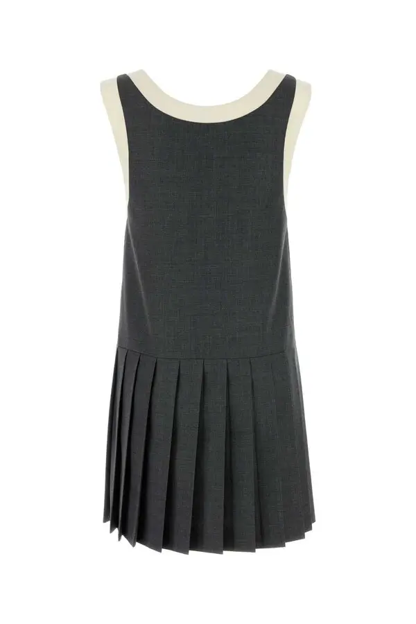 Miu Miu Wool Mini Dress - Gray