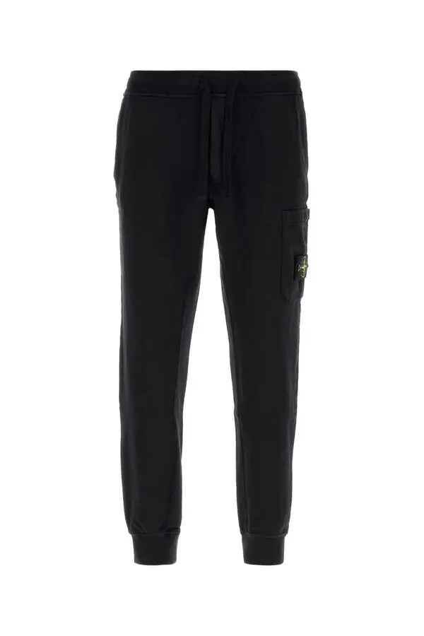 Stone Island Cotton Joggers - Black