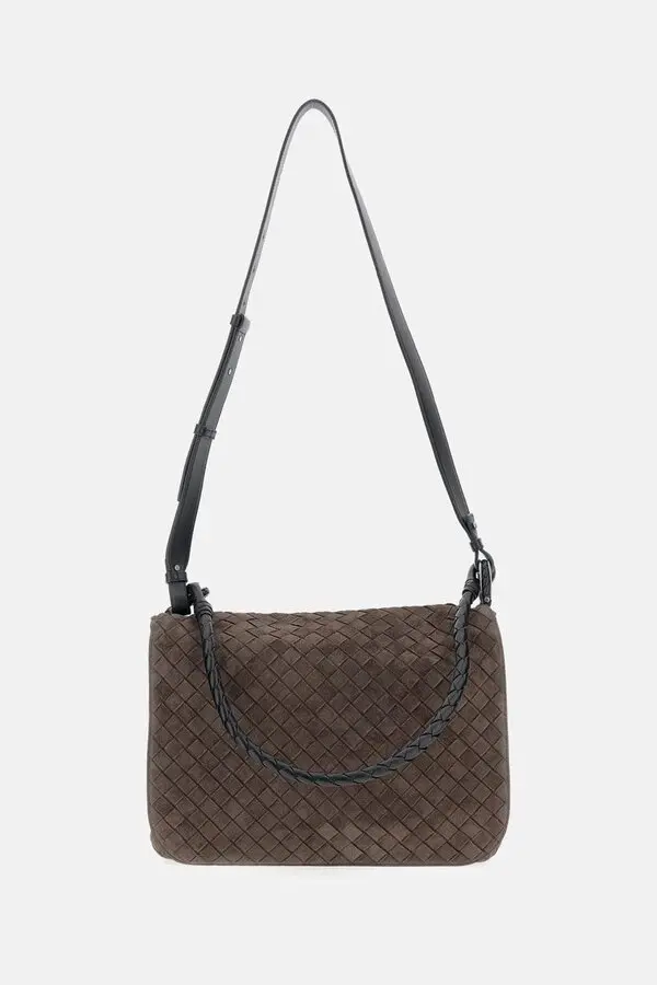 Bottega Veneta Intrecciato Suede Messenger Bag - Multicolor