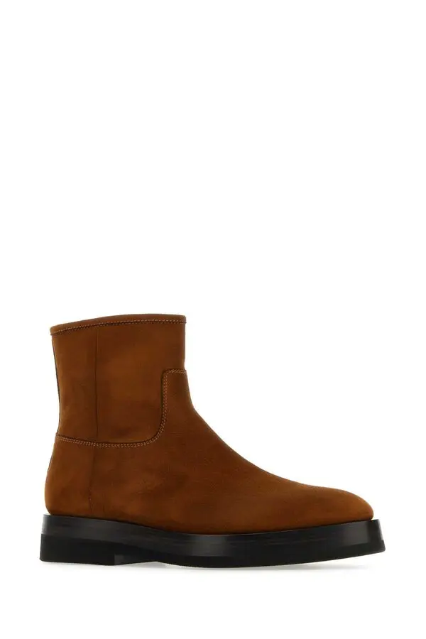 Santoni Caramel Suede Ankle Boots