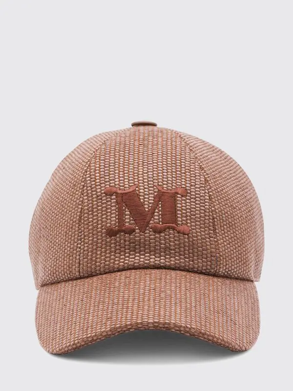 Max Mara Cotton Blend Baseball Cap With Logo - Brown