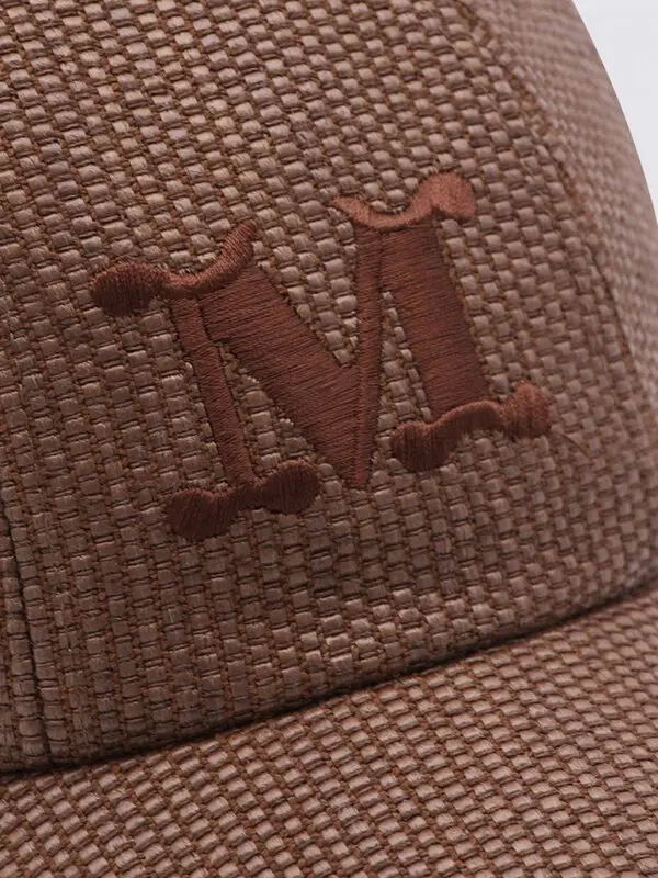 Max Mara Cotton Blend Baseball Cap With Logo - Brown