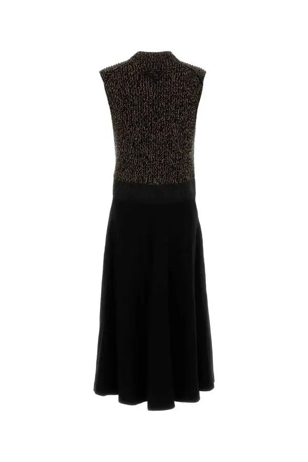 Prada Two-tone Wool Blend Dress