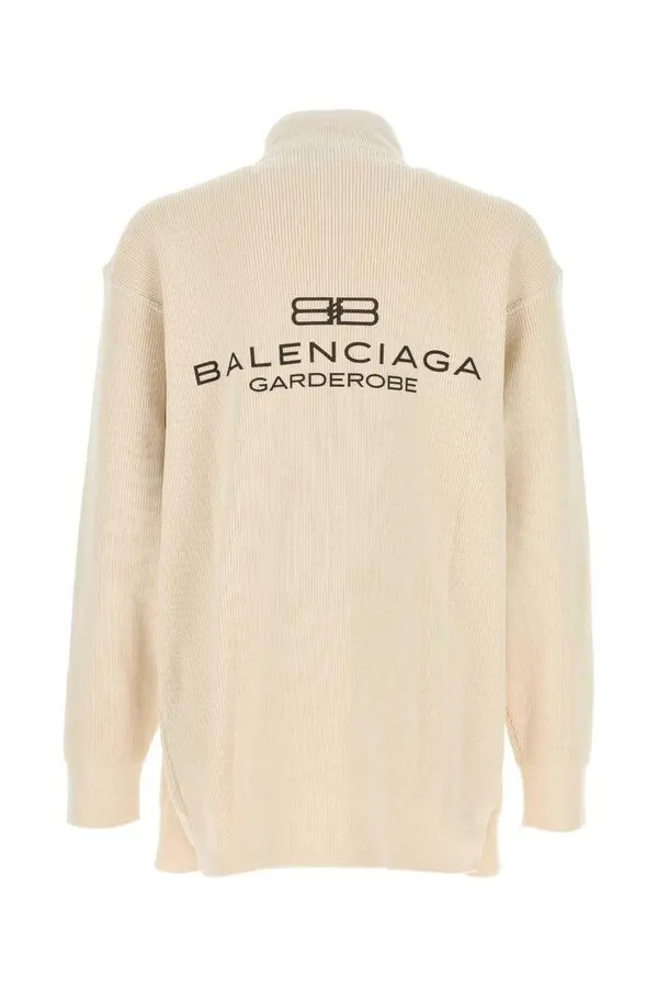 Balenciaga Cream Cotton And Polyester Sweater