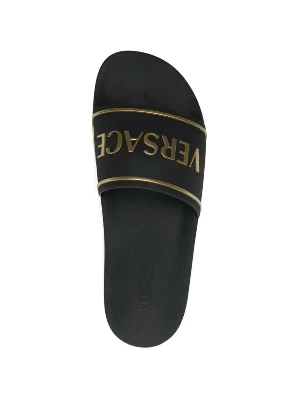 Versace Slide Sandals With Embossed Logo