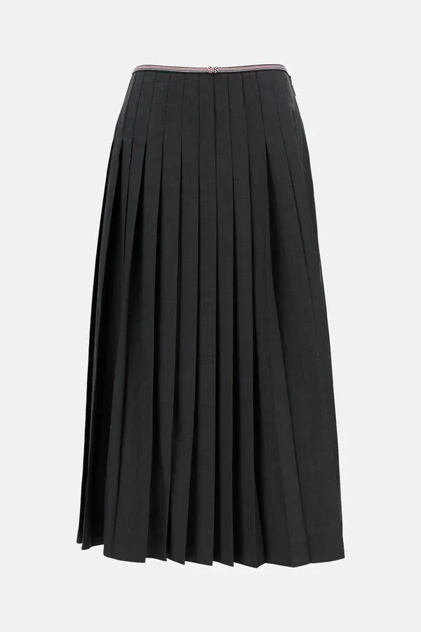 Thom Browne Calf Length Narrow Pleated Skirt - Multicolor