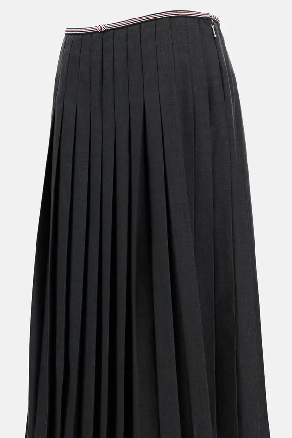Thom Browne Calf Length Narrow Pleated Skirt - Multicolor
