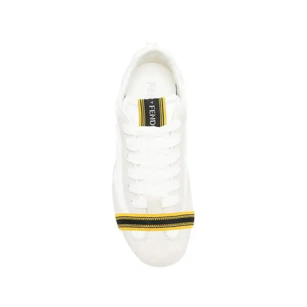 Fendi Paneled Low Top Sneakers - White