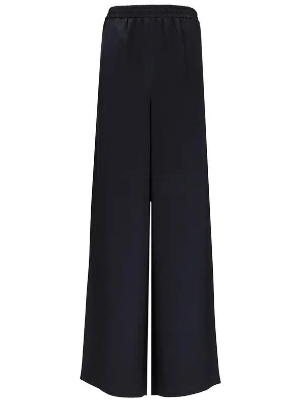 Max Mara Soft Trousers In Heavy Silk - Blue