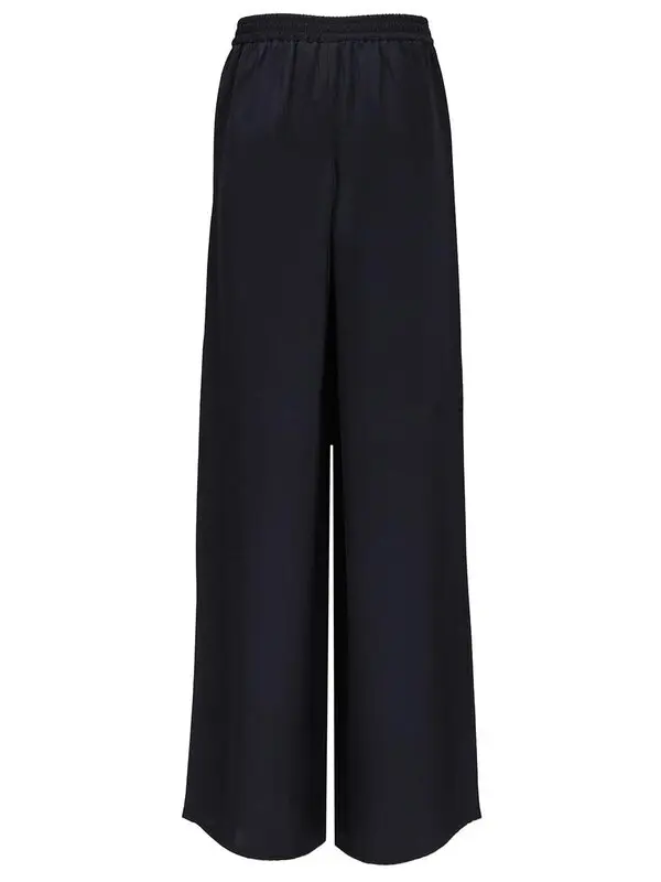 Max Mara Soft Silk Wide Leg Trousers - Blue