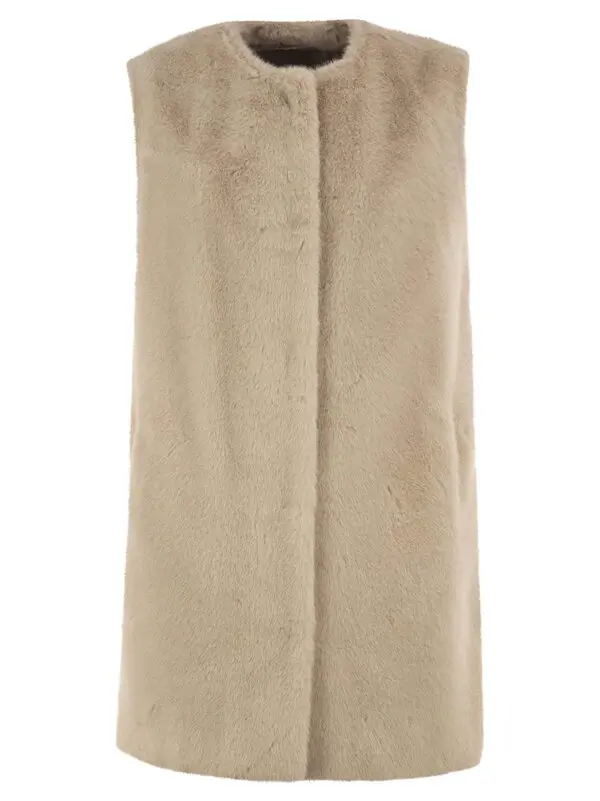 Herno Faux Fur-effect Gilet - Cream