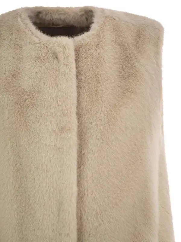 Herno Faux Fur-effect Gilet - Cream