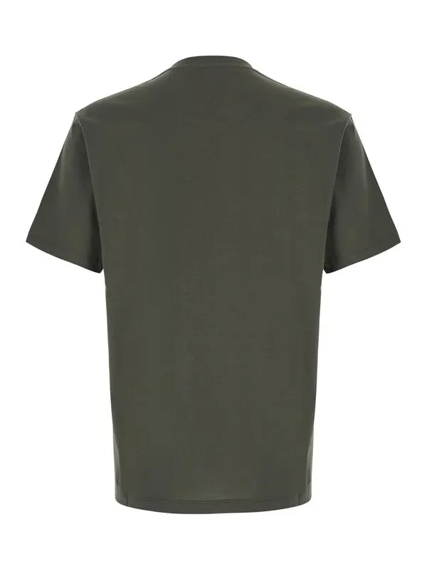 Fendi T-shirt With Tone-on-tone Logo On The Side In Cotton For - Green