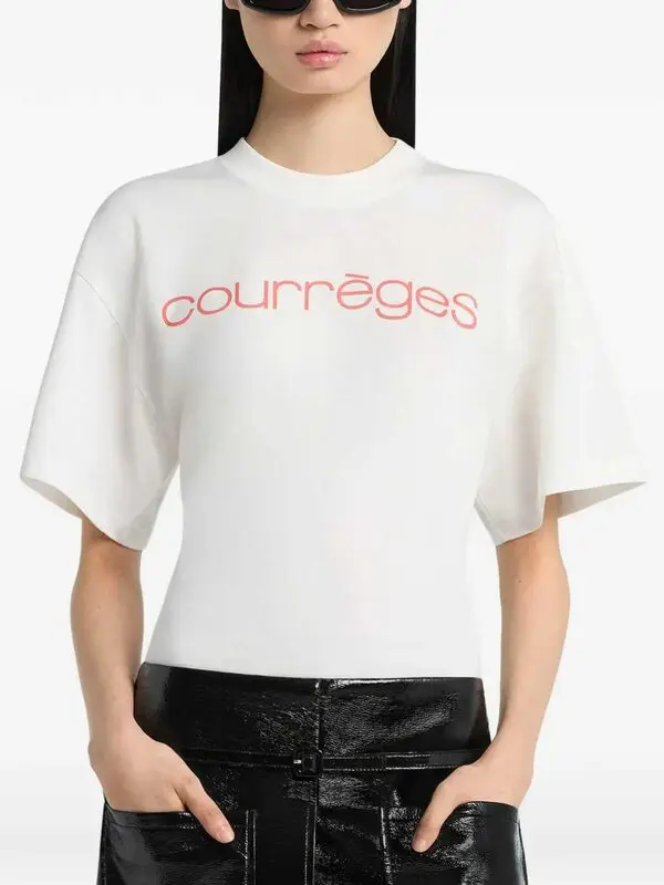 COURREGES Printed Cotton T-shirt