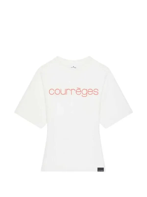 COURREGES Printed Cotton T-shirt - White