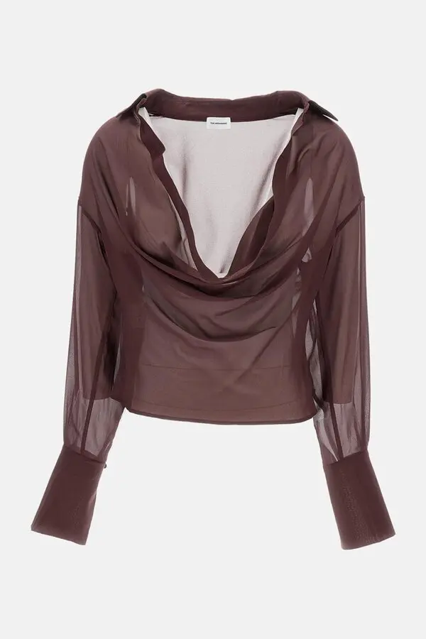 Andamane Lilia Deep V-collar Blouse - Multicolor