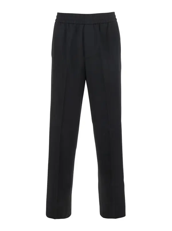 GOLDEN GOOSE Joggers With Pockets And Ribbed Hems In Black Virgin Wool For - Multicolor