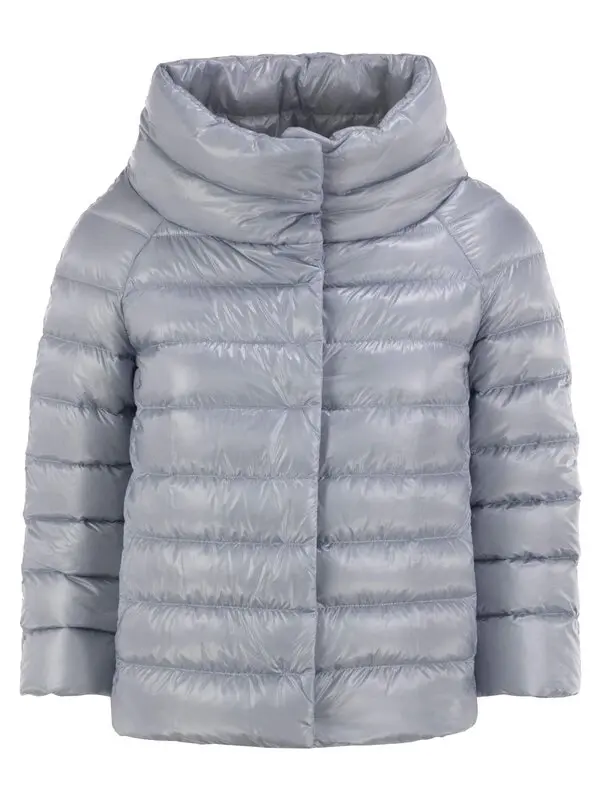 Herno Sofia Mini Cape With 3/4 Sleeves - Blue