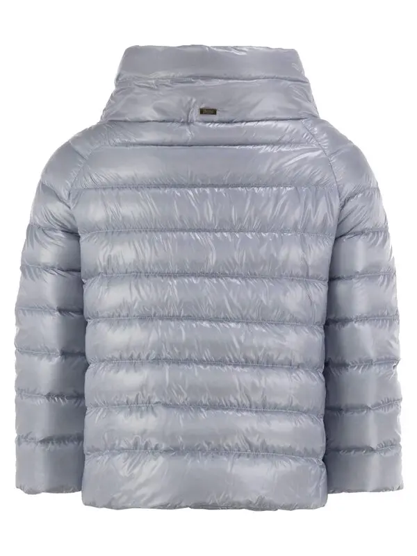 Herno Sofia Mini Cape With 3/4 Sleeves - Blue
