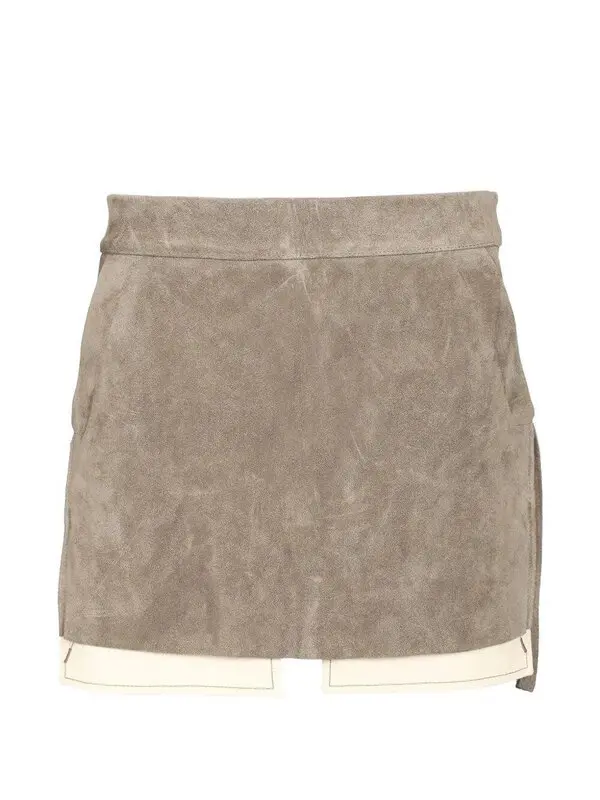Rick Owens Fog Cutoff Mini Skirt - Green