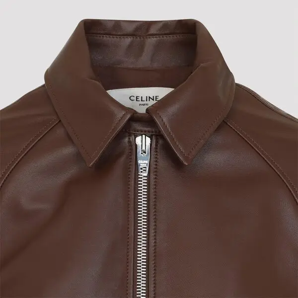 Celine Lamb Leather Jacket - Brown