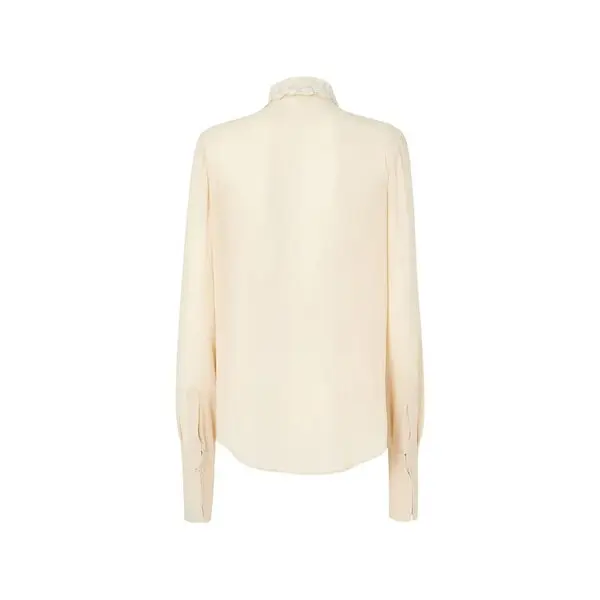 Fendi Silk Georgette Lace-trimmed Shirt - Cream