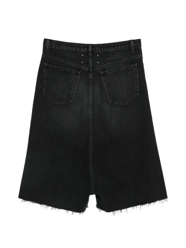 MAISON MARGIELA Frayed Hem Denim Shorts - Black