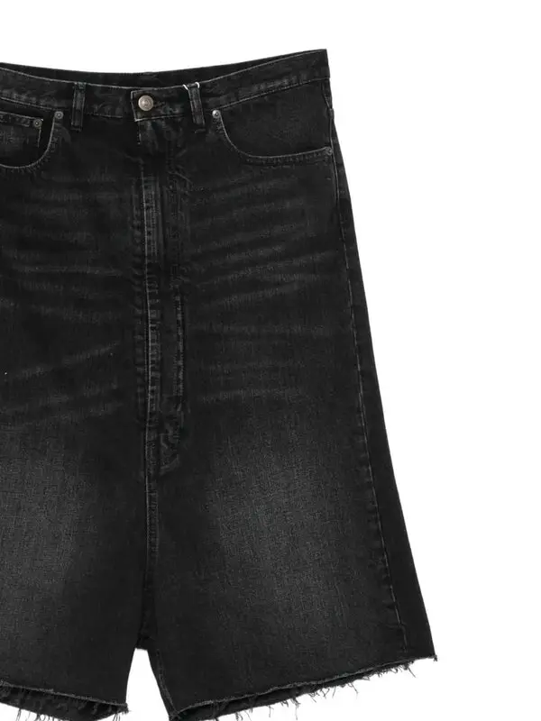 MAISON MARGIELA Frayed Hem Denim Shorts - Black