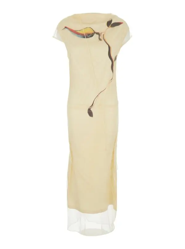 Sportmax Viale Floral Motif Stretch Tech Long Dress - Multicolor